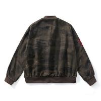 China Green Geometric Windproof mens casual leather jackets Round Neck Cotton 100% Custom (YY-1703) for sale
