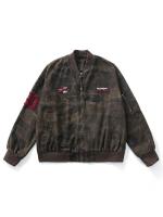 China Green Geometric Windproof mens casual leather jackets Round Neck Cotton 100% Custom (YY-1703) for sale