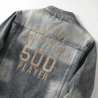 China Embroidered Youth Trend Long Sleeve mens denim jacket wholesale Lapel Collar Vintage Color Custom (JK539) for sale