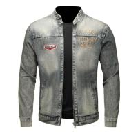 China Embroidered Youth Trend Long Sleeve mens denim jacket wholesale Lapel Collar Vintage Color Custom (JK539) for sale