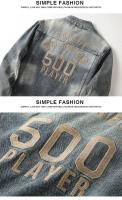 China Embroidered Youth Trend Long Sleeve mens denim jacket wholesale Lapel Collar Vintage Color Custom (JK539) for sale