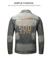 China Embroidered Youth Trend Long Sleeve mens denim jacket wholesale Lapel Collar Vintage Color Custom (JK539) for sale