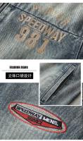 China Embroidered Youth Trend Long Sleeve mens denim jacket wholesale Lapel Collar Vintage Color Custom (JK539) for sale