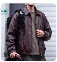 China Black Daily Fabric Hem faux leather jacket wholesale Long Sleeve Autumn 2026 Custom (YY-3228) for sale