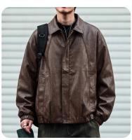 China Zipper Black Daily Fabric Hem faux leather jacket wholesale Long Sleeve Autumn 2026 Custom (YY-3302) for sale