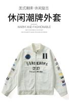 China Round Neck Fabric Hem White Black mens casual leather jackets Long Sleeve Autumn 2026 Custom (YY-26625) for sale