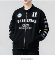 China Round Neck Fabric Hem White Black mens casual leather jackets Long Sleeve Autumn 2026 Custom (YY-26625) for sale