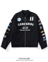 China Round Neck Fabric Hem White Black mens casual leather jackets Long Sleeve Autumn 2026 Custom (YY-26625) for sale
