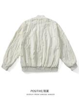 China Distressed Round Neck Fabric Hem mens casual leather jackets Black White Long Sleeve Custom (YY-26623) for sale