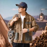 China Daily Fabric Hem Color Block mens casual leather jackets Cotton 100% Long Sleeve Custom (JK729) for sale