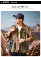 China Daily Fabric Hem Color Block mens casual leather jackets Cotton 100% Long Sleeve Custom (JK729) for sale
