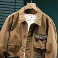China Regular Daily Fabric Hem Color Block mens casual leather jackets Cotton 100% Long Sleeve Custom (JK729) for sale