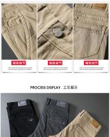 China Daily Washed Mid Waist mens pants wholesale Breathable Black Khaki Custom (P325) for sale