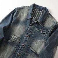 China Blue Long Sleeve Lapel Collar mens denim jacket wholesale Polyester 19% Urban Fashion Custom (JK529) for sale