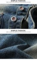 China Blue Long Sleeve Lapel Collar mens denim jacket wholesale Polyester 19% Urban Fashion Custom (JK529) for sale