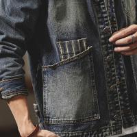 China Regular Blue Daily Washed mens denim jacket wholesale Long Sleeve Lapel Collar Custom (JK529) for sale