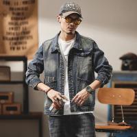 China Regular Blue Daily Washed mens denim jacket wholesale Long Sleeve Lapel Collar Custom (JK529) for sale