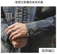 China Regular Blue Daily Washed mens denim jacket wholesale Long Sleeve Lapel Collar Custom (JK529) for sale