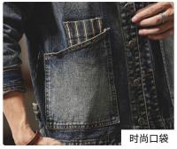 China Regular Blue Daily Washed mens denim jacket wholesale Long Sleeve Lapel Collar Custom (JK529) for sale