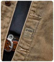 China Lapel Collar Daily Army Green Fabric Hem mens casual leather jackets Cotton 100% Long Sleeve Custom (JK756) for sale