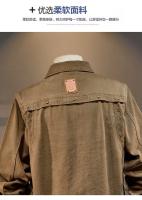 China Lapel Collar Daily Army Green Fabric Hem mens casual leather jackets Cotton 100% Long Sleeve Custom (JK756) for sale