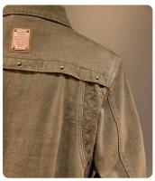China Lapel Collar Daily Army Green Fabric Hem mens casual leather jackets Cotton 100% Long Sleeve Custom (JK756) for sale