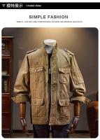 China Loose Fit Daily Fabric Hem Cotton 100% french workwear jacket wholesale Long Sleeve Multi Pocket Custom (JK757) for sale