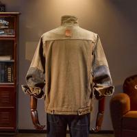 China Lapel Collar Daily Fabric Hem Color Block mens casual leather jackets Cotton 100% Long Sleeve Custom (JK750) for sale