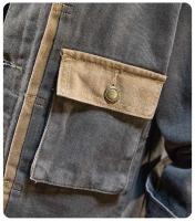 China Lapel Collar Daily Fabric Hem Color Block mens casual leather jackets Cotton 100% Long Sleeve Custom (JK750) for sale