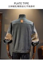 China Lapel Collar Daily Fabric Hem Color Block mens casual leather jackets Cotton 100% Long Sleeve Custom (JK750) for sale