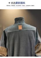 China Lapel Collar Daily Fabric Hem Color Block mens casual leather jackets Cotton 100% Long Sleeve Custom (JK750) for sale