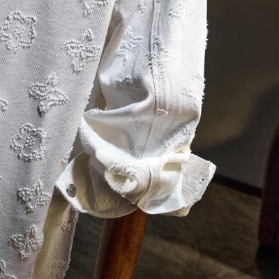 China White Daily Washed french workwear jacket wholesale Fabric Hem Cotton 100% Custom (JK739) for sale