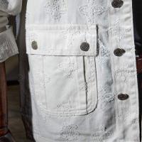 China White Daily Washed french workwear jacket wholesale Fabric Hem Cotton 100% Custom (JK739) for sale
