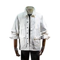 China White Daily Washed french workwear jacket wholesale Fabric Hem Cotton 100% Custom (JK739) for sale