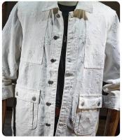 China White Daily Washed french workwear jacket wholesale Fabric Hem Cotton 100% Custom (JK739) for sale