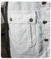China White Daily Washed french workwear jacket wholesale Fabric Hem Cotton 100% Custom (JK739) for sale