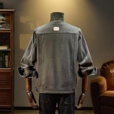 China Zipper Daily Army Green Fabric Hem mens casual leather jackets Cotton 100% Long Sleeve Custom (JK733) for sale