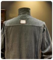China Zipper Daily Army Green Fabric Hem mens casual leather jackets Cotton 100% Long Sleeve Custom (JK733) for sale