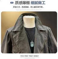 China Zipper Daily Army Green Fabric Hem mens casual leather jackets Cotton 100% Long Sleeve Custom (JK733) for sale
