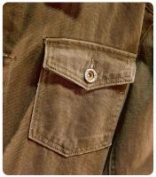China Daily Fabric Hem Cotton 100% mens casual leather jackets Long Sleeve Multi Pocket Custom (CK730) for sale
