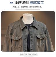 China Daily Fabric Hem Cotton 100% mens casual leather jackets Long Sleeve Multi Pocket Custom (CK730) for sale