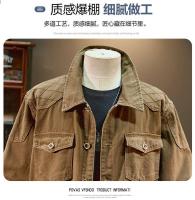 China Daily Fabric Hem Cotton 100% mens casual leather jackets Long Sleeve Multi Pocket Custom (CK730) for sale