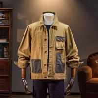 China Casual Style Daily Fabric Hem Color Block french workwear jacket wholesale Cotton 100% Long Sleeve Custom (JK729) for sale