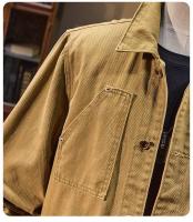 China Casual Style Daily Fabric Hem Color Block french workwear jacket wholesale Cotton 100% Long Sleeve Custom (JK729) for sale