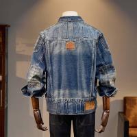China Vintage Color Navy Daily Washed Long Sleeve french workwear jacket wholesale Lapel Collar Polyester 19% Custom (JK718) for sale