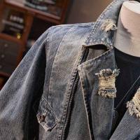 China Daily Fabric Hem Long Sleeve biker jacket wholesale Lapel Collar Vintage Color Custom (JK711) for sale