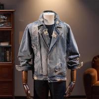 China Daily Fabric Hem Long Sleeve biker jacket wholesale Lapel Collar Vintage Color Custom (JK711) for sale