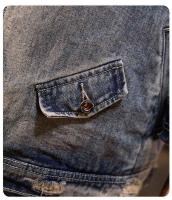 China Daily Fabric Hem Long Sleeve biker jacket wholesale Lapel Collar Vintage Color Custom (JK711) for sale
