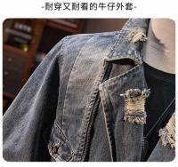 China Daily Fabric Hem Long Sleeve biker jacket wholesale Lapel Collar Vintage Color Custom (JK711) for sale