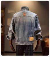 China Daily Fabric Hem Long Sleeve biker jacket wholesale Lapel Collar Vintage Color Custom (JK711) for sale